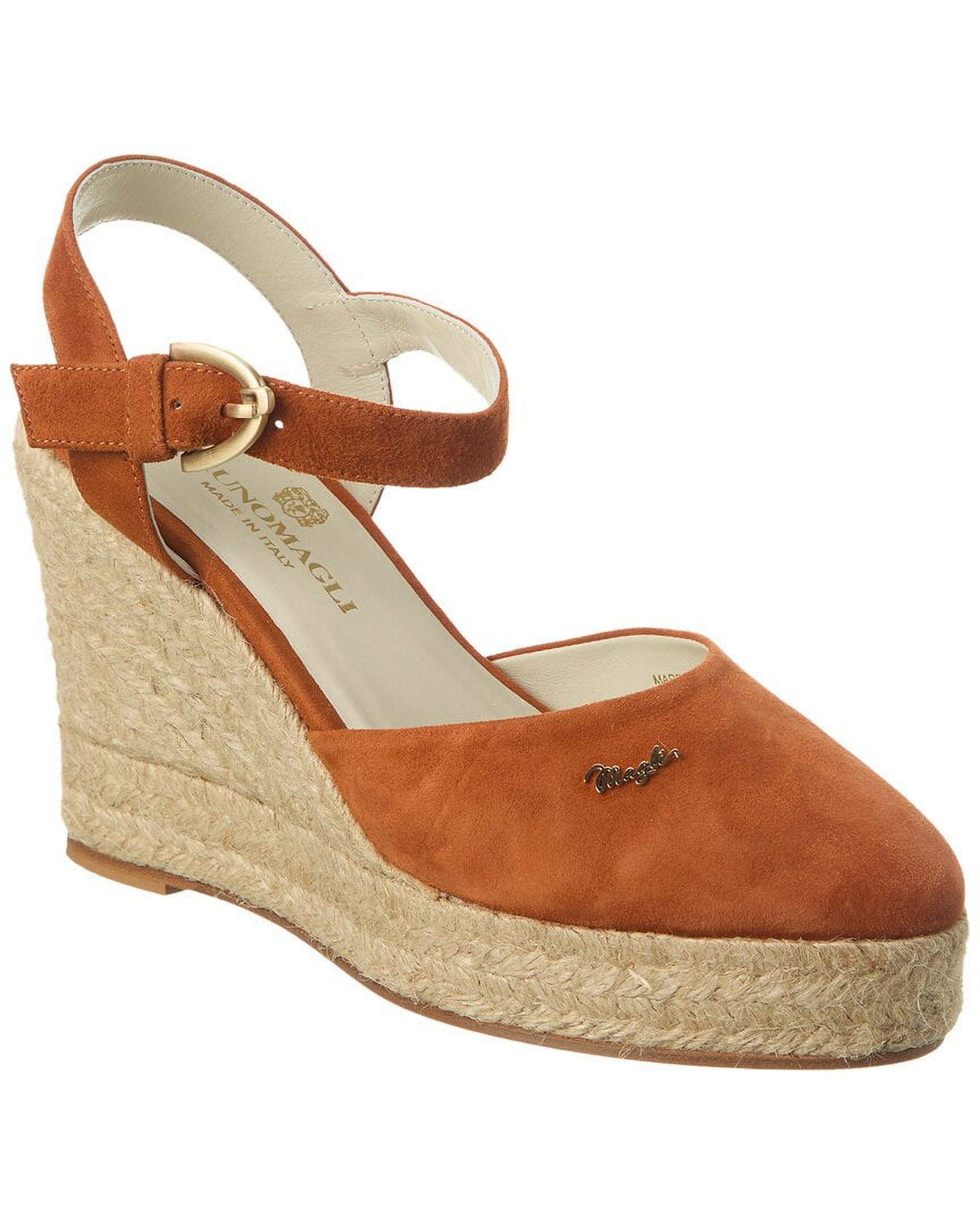 Bruno Magli Mares Suede Wedge Sandal, 10, Orange - Walmart.com