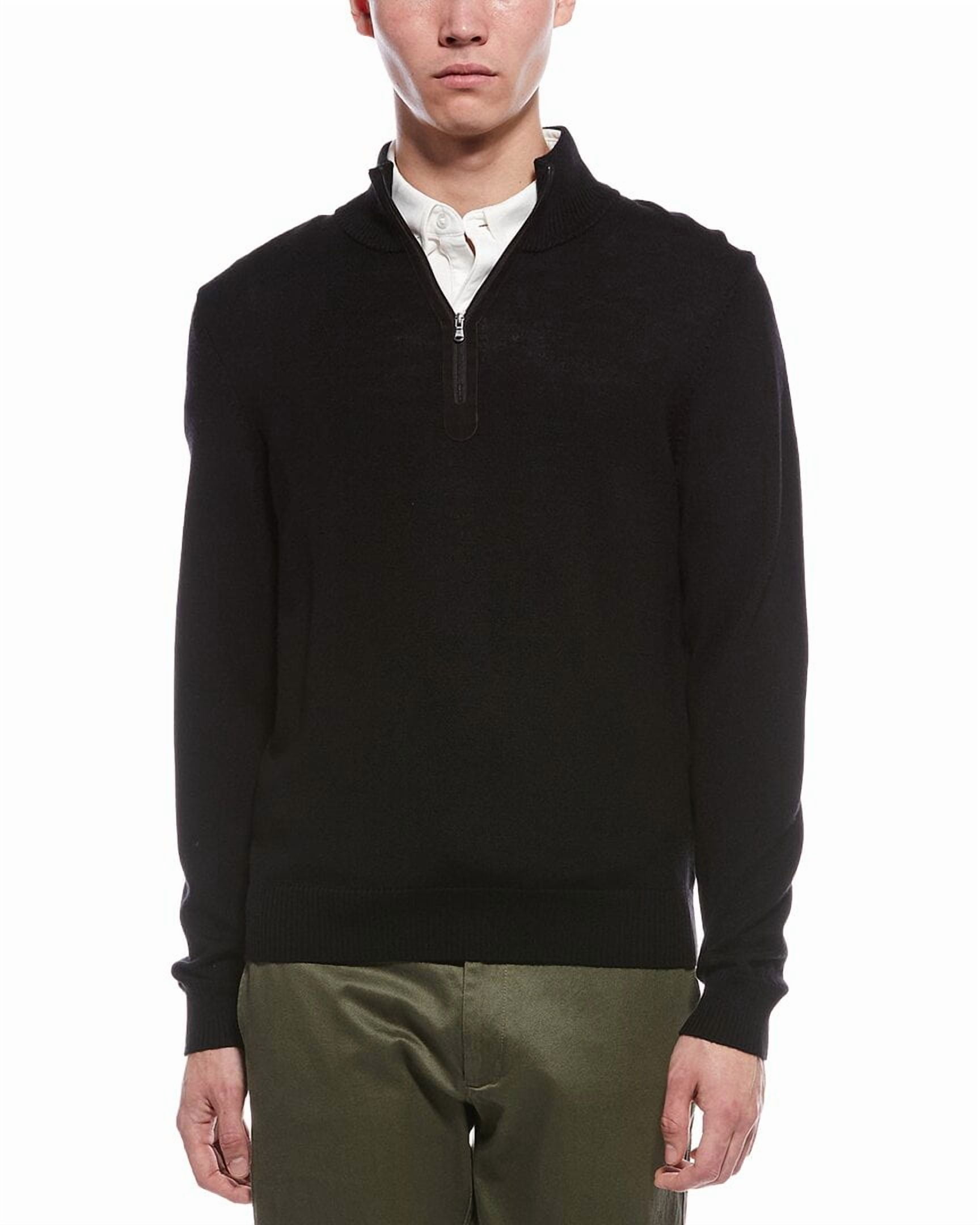 Bruno Magli mens Plaited 1/4-Zip Merino Wool Mock Neck Sweater, XL ...