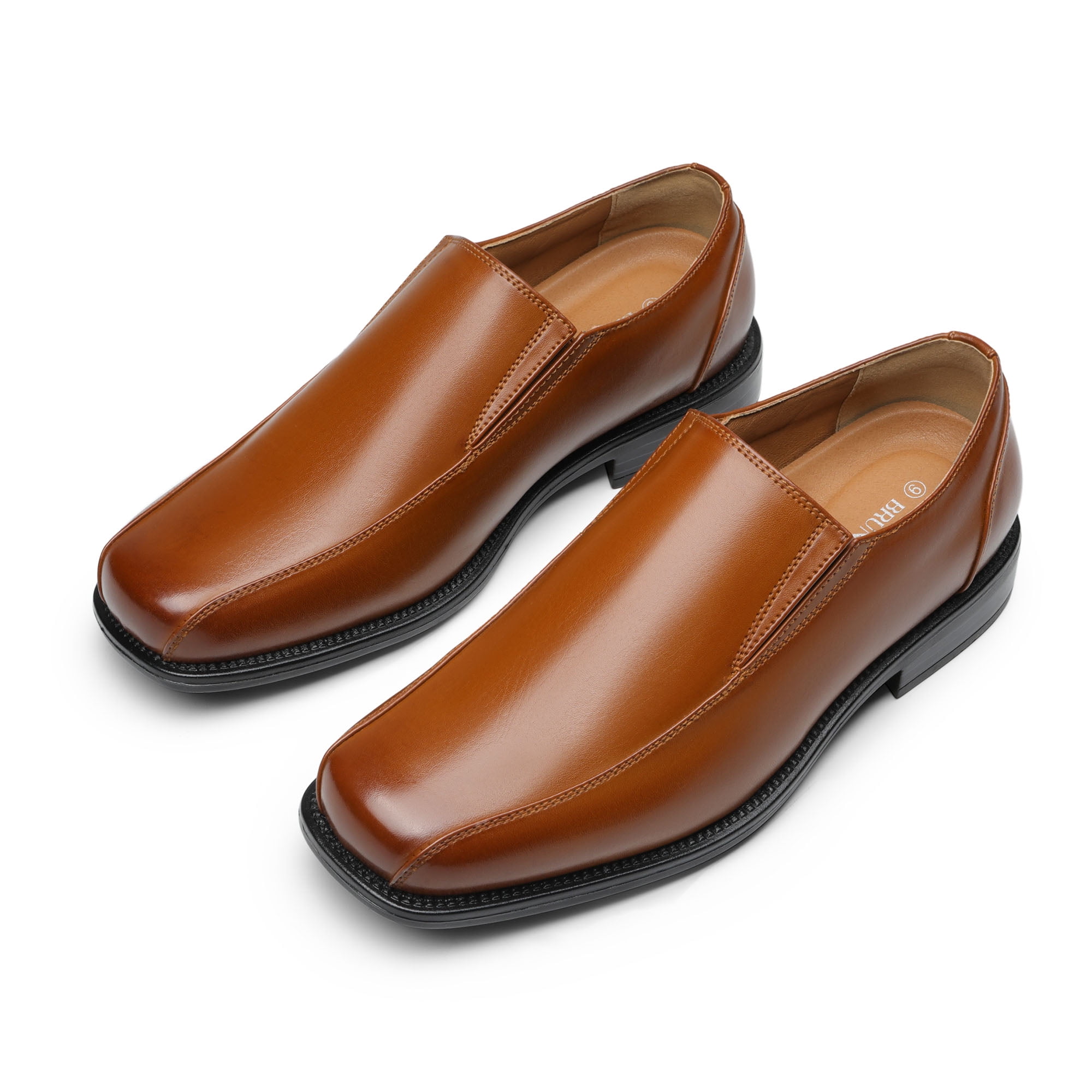 Men's Formal Leather Lined Dress Loafers, Dark Brown, US Size 12, Slip ...