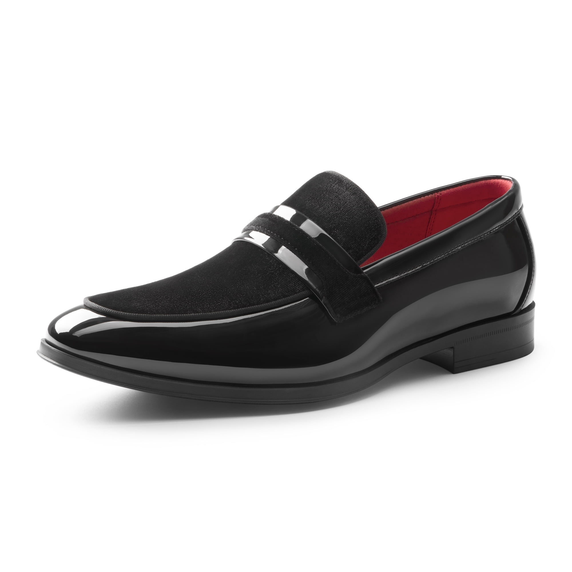 Bruno Marc Men's Tuxedo Patent Loafers Classic Velvet Slip-on Dress ...