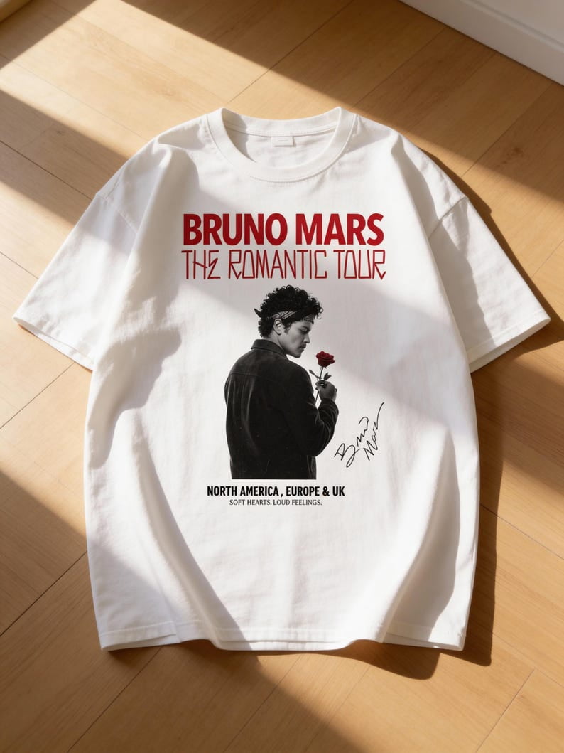 Bruno Mars Romantic Tour 2026 T-Shirt, Bruno Mars Concert Shirt, Unisex ...