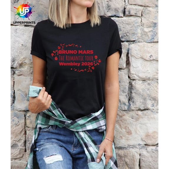 Bruno Mars The Romantic Tour Wembley 2026 T-Shirt | Unofficial Fan ...