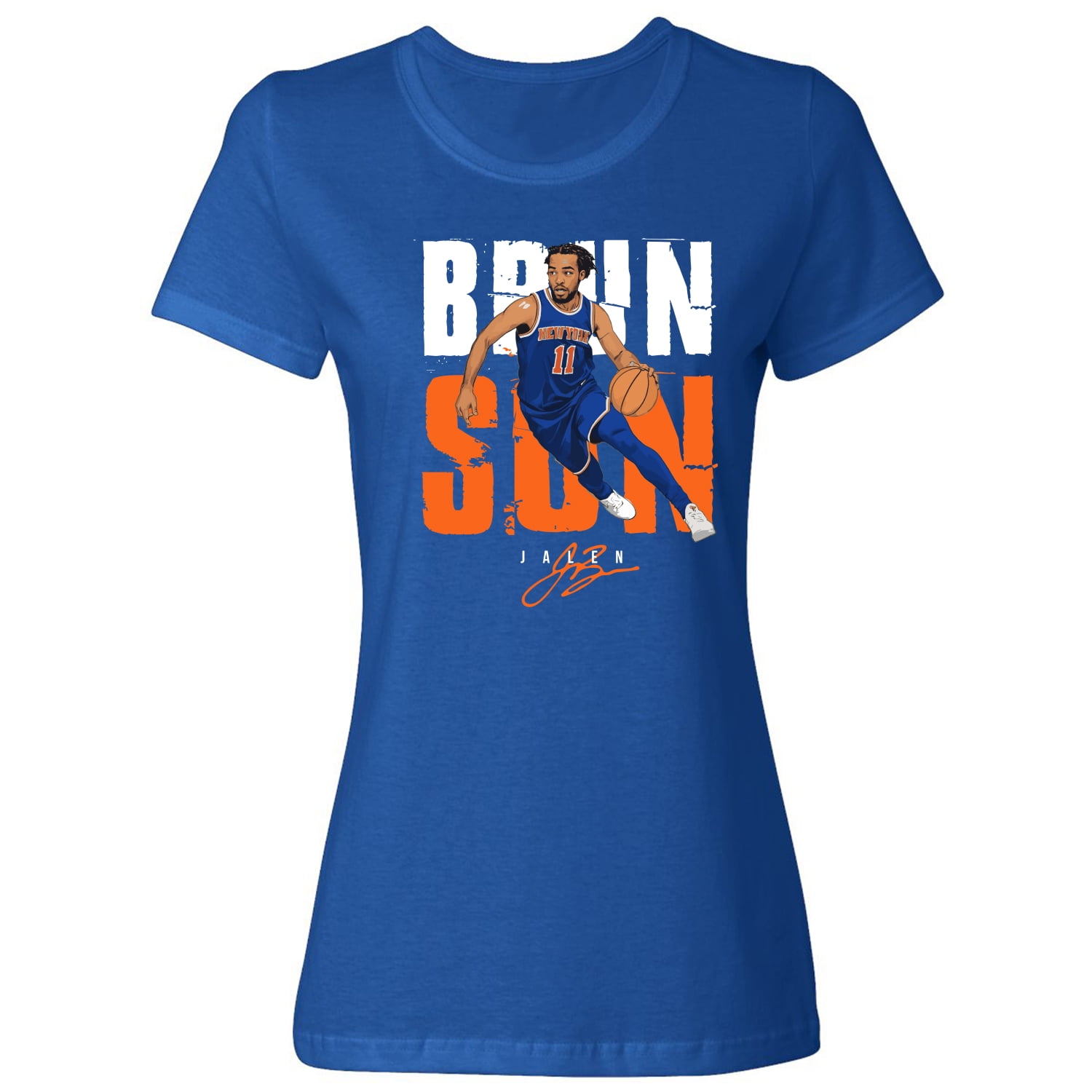 Brunson Graphic New York Fans Tee - Distressed Design Ladies' Crewneck ...