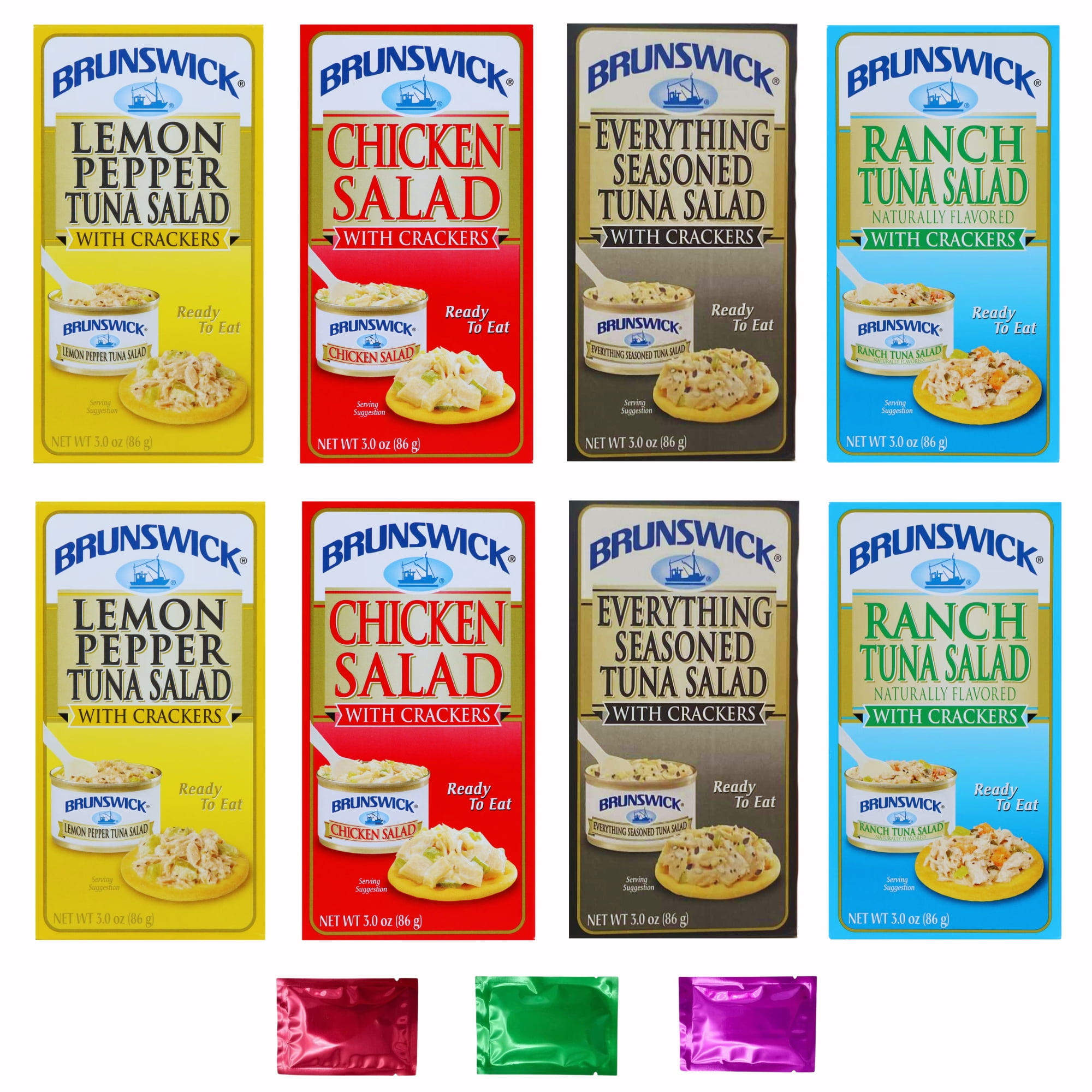 Brunswick Canned Tuna with Crackers 8 Variety Pack- Lemon Pepper ...