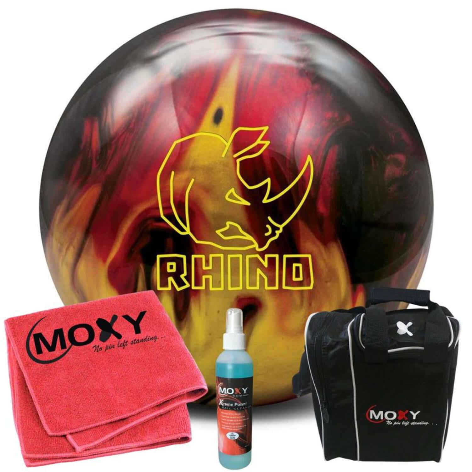 Brunswick Rhino Red/Black/Gold Pearl Bowling Ball | Moxy Strike Black ...