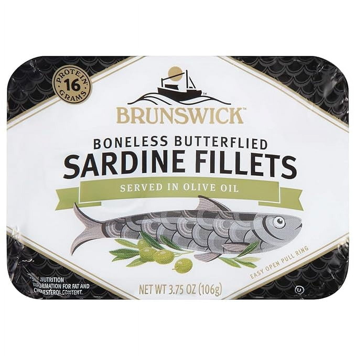 Brunswick Sardines in Olive Oil, 3.75 oz Can - Wild Caught Sardines ...