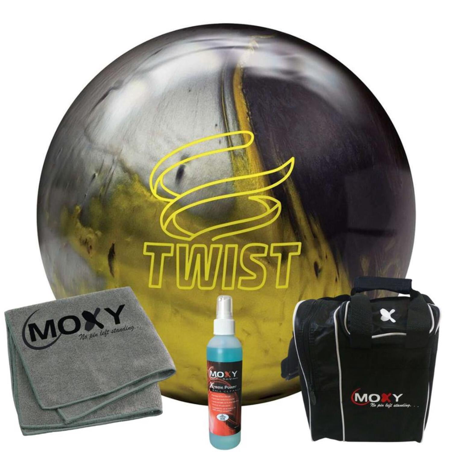 Brunswick Twist Black/Gold/Silver Bowling Ball | Moxy Strike Black ...