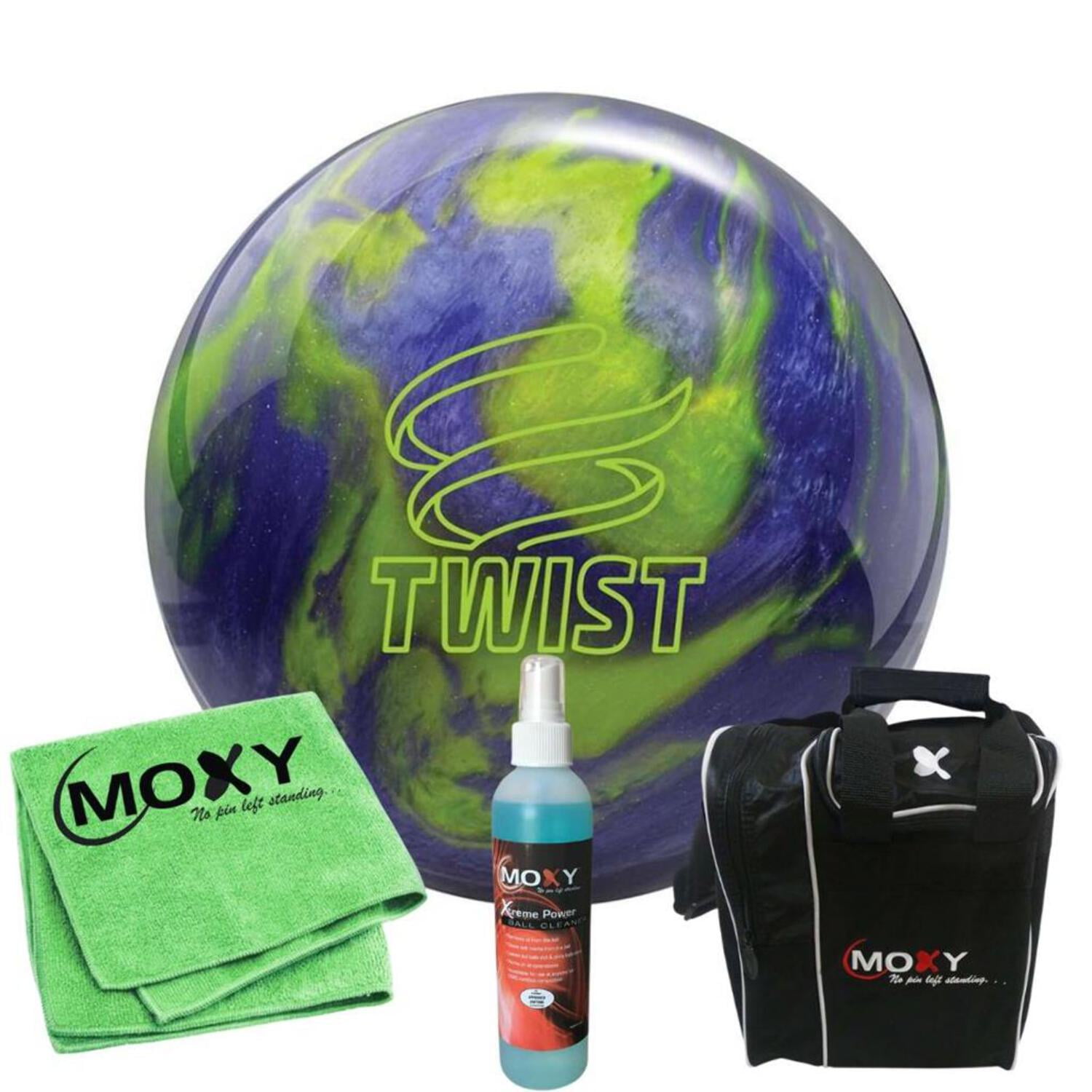 Brunswick Twist Lavender/Lime Bowling Ball | Moxy Strike Black Bowling ...