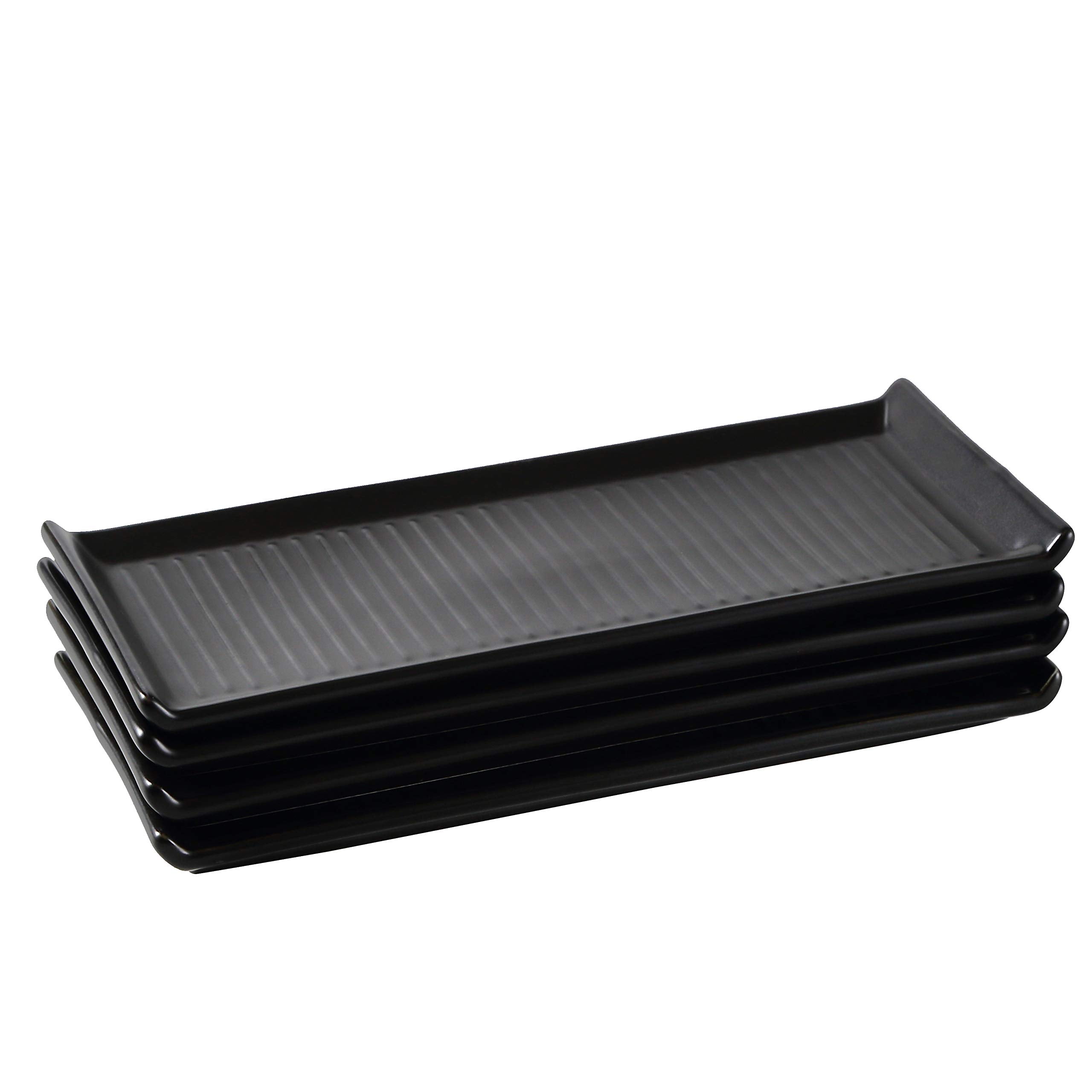 Bruntmor 10.5" X 5" Grill Lines Design Set Of 4 Serving Trays Modern ...