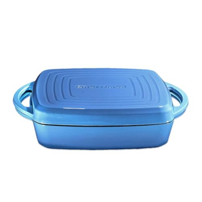Bruntmor 2in1 PreSeasoned Square Cast Iron Dutch Oven with Dual Handles ...