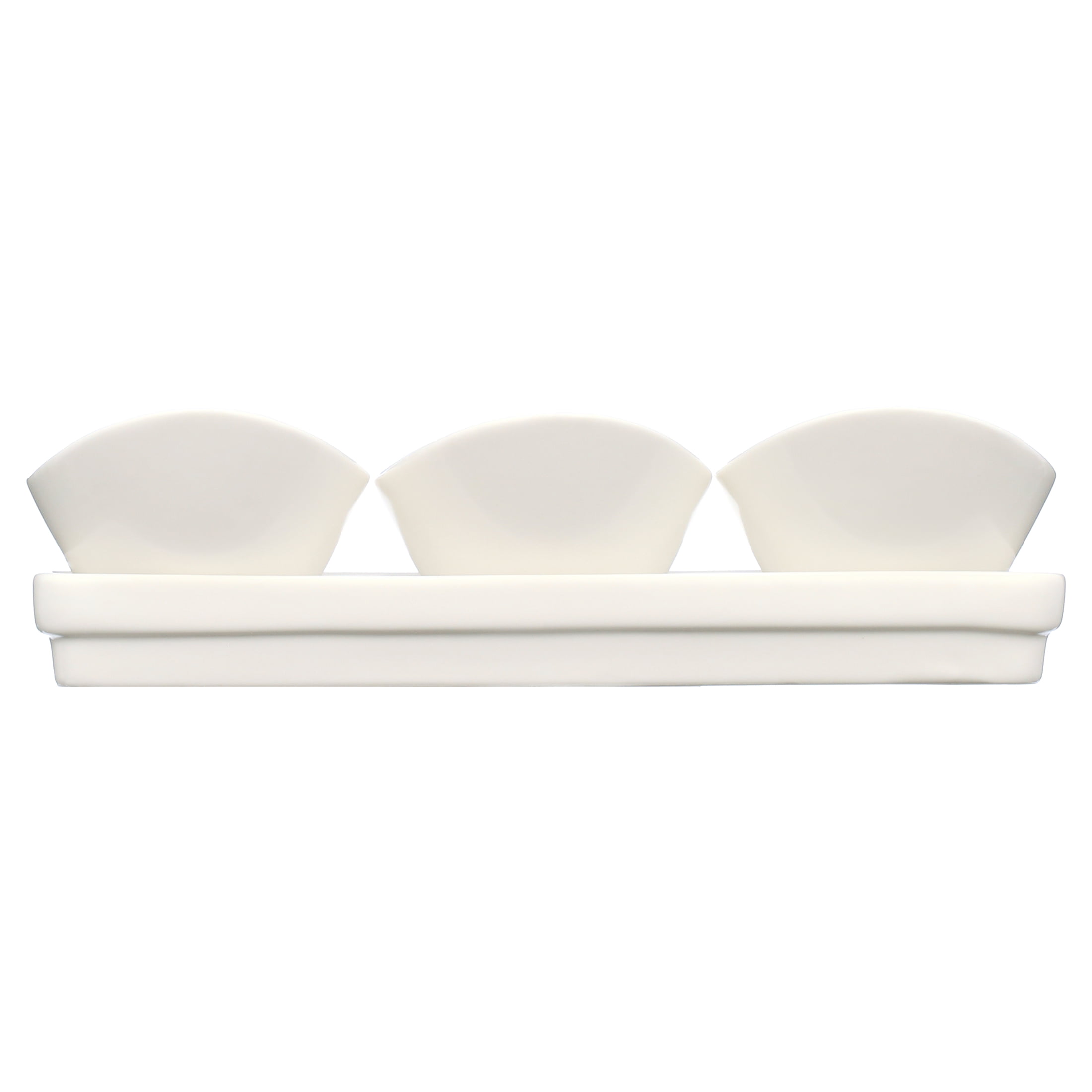 Bruntmor Ceramic 4 Piece Tray Set, Chip & Dip Platters, Three ...