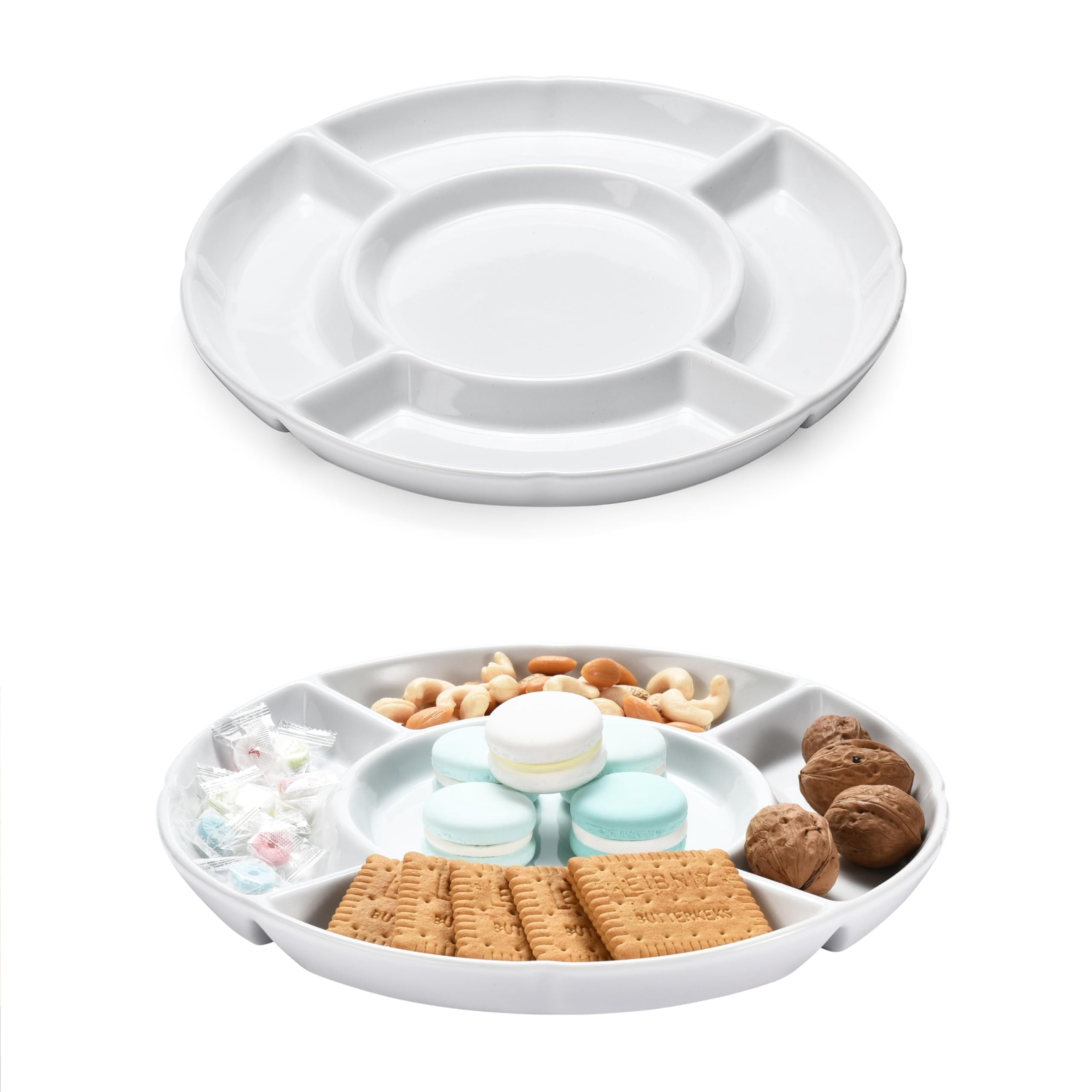 Bruntmor 5 Sectional Porcelain Divided Serving Platter - Relish Tray ...