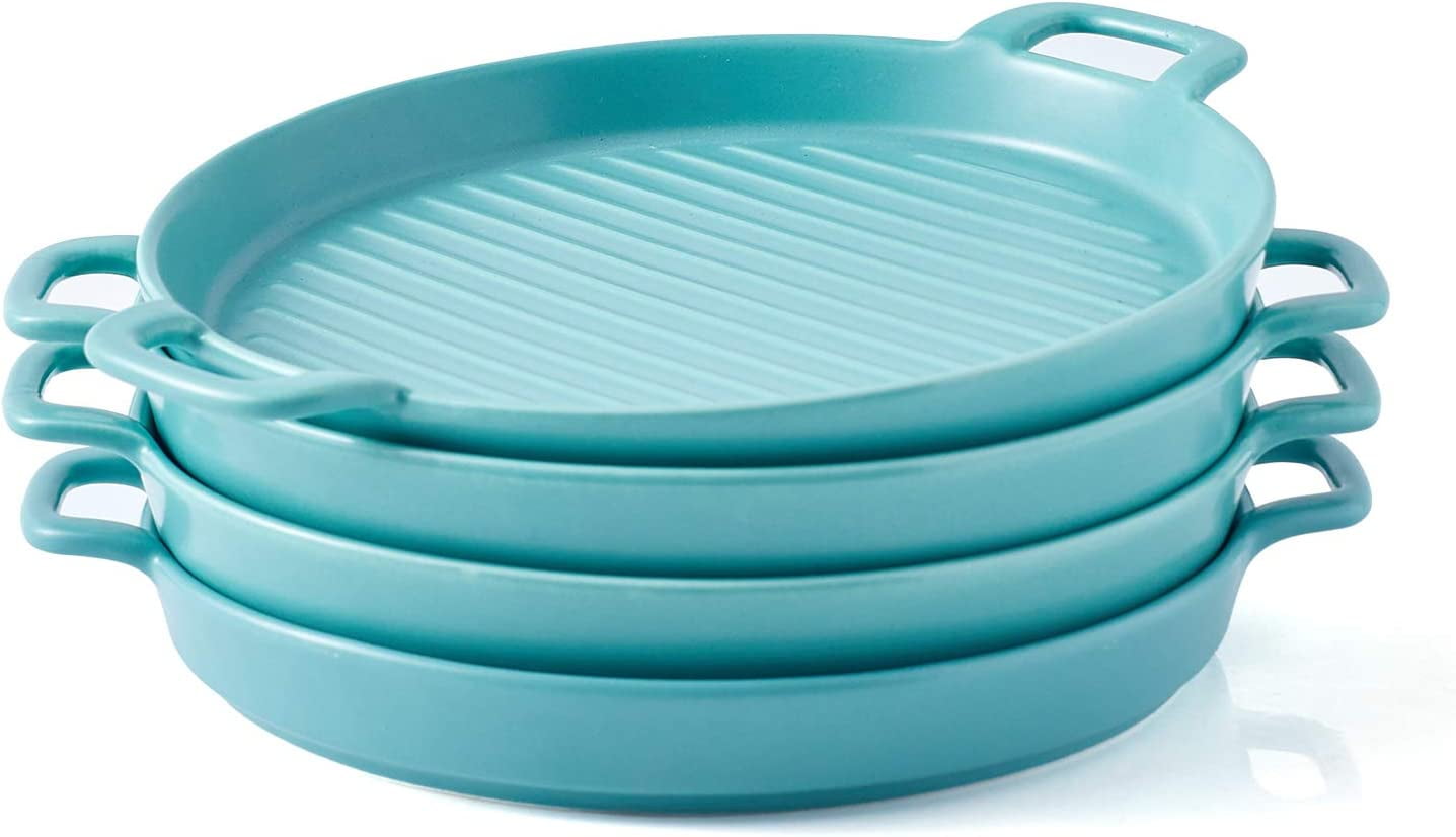 Bruntmor 8 Inch Ceramic Set Of 4 Oven to Table Bakeware Matte Round ...