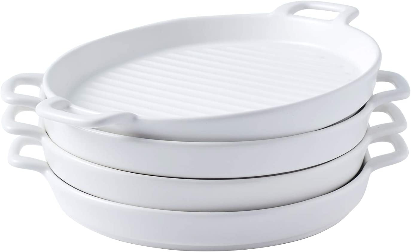 Bruntmor 8 Inch Porcelain Set Of 4 Oven To Table Bakeware Matte Round ...