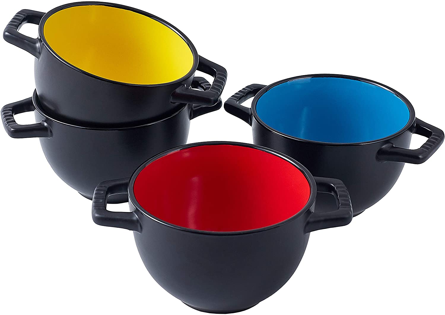 75 Inch Salad Bowls 24 Oz Ceramic Serving Bowls With Handle Japanese Irregular Shape Serving