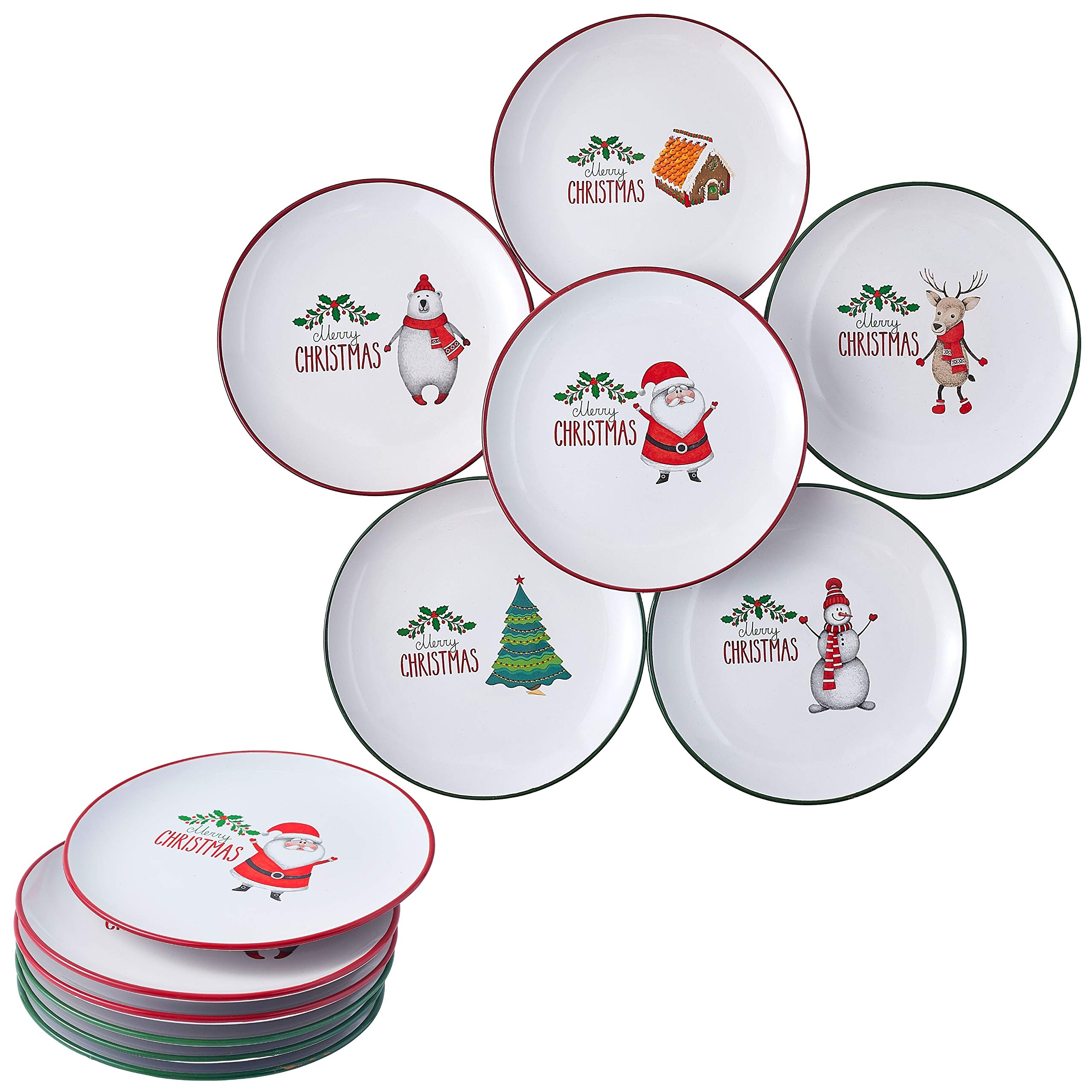 NUOLUX Christmas Tree Ceramic Dish Tray Porcelain Removable Snack ...