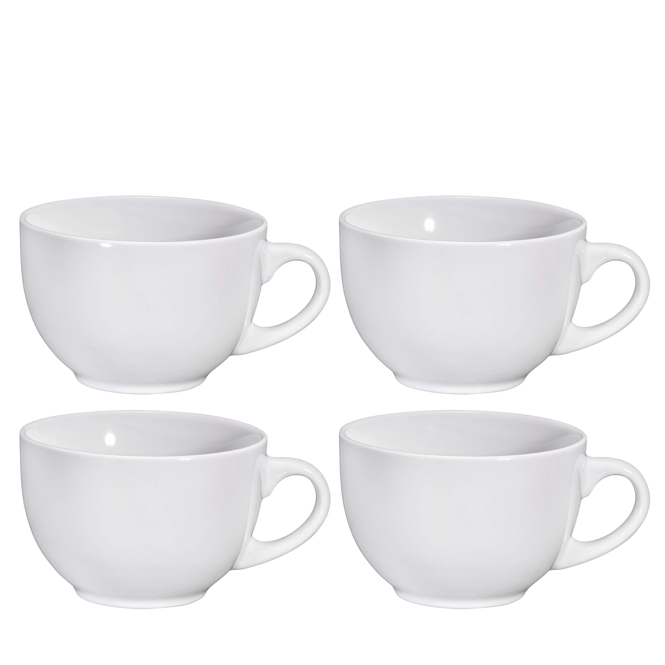 Bruntmor Oversized Plain White Porcelain Coffee Mug Set, 24 Oz ...