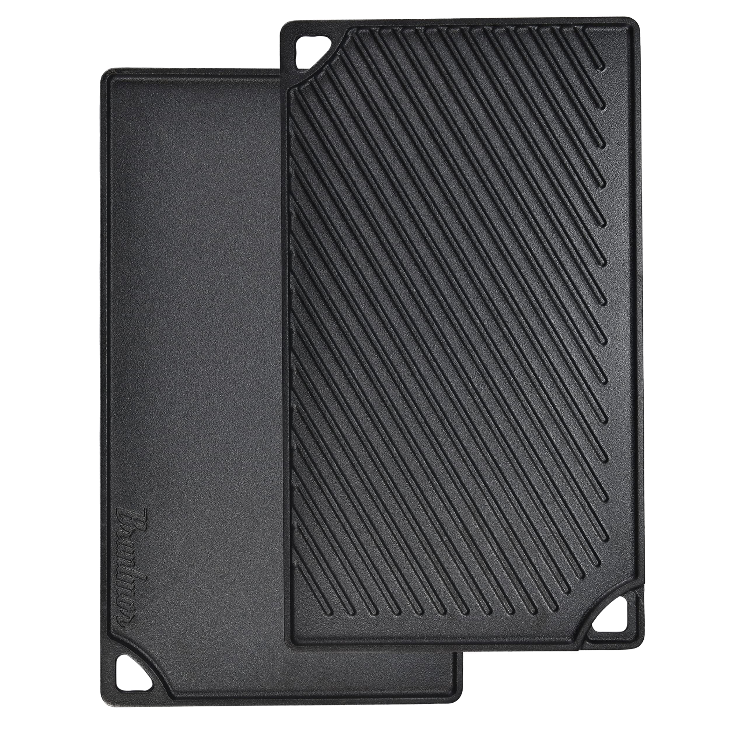 Bruntmor Reversible Grill Plate - 2-in-1 Pre-Seasoned Cast Iron Griddle ...