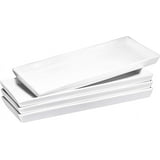 Bruntmor Oven Safe 4 Porcelain Rectangular Serving Platters 14x6 Inch ...