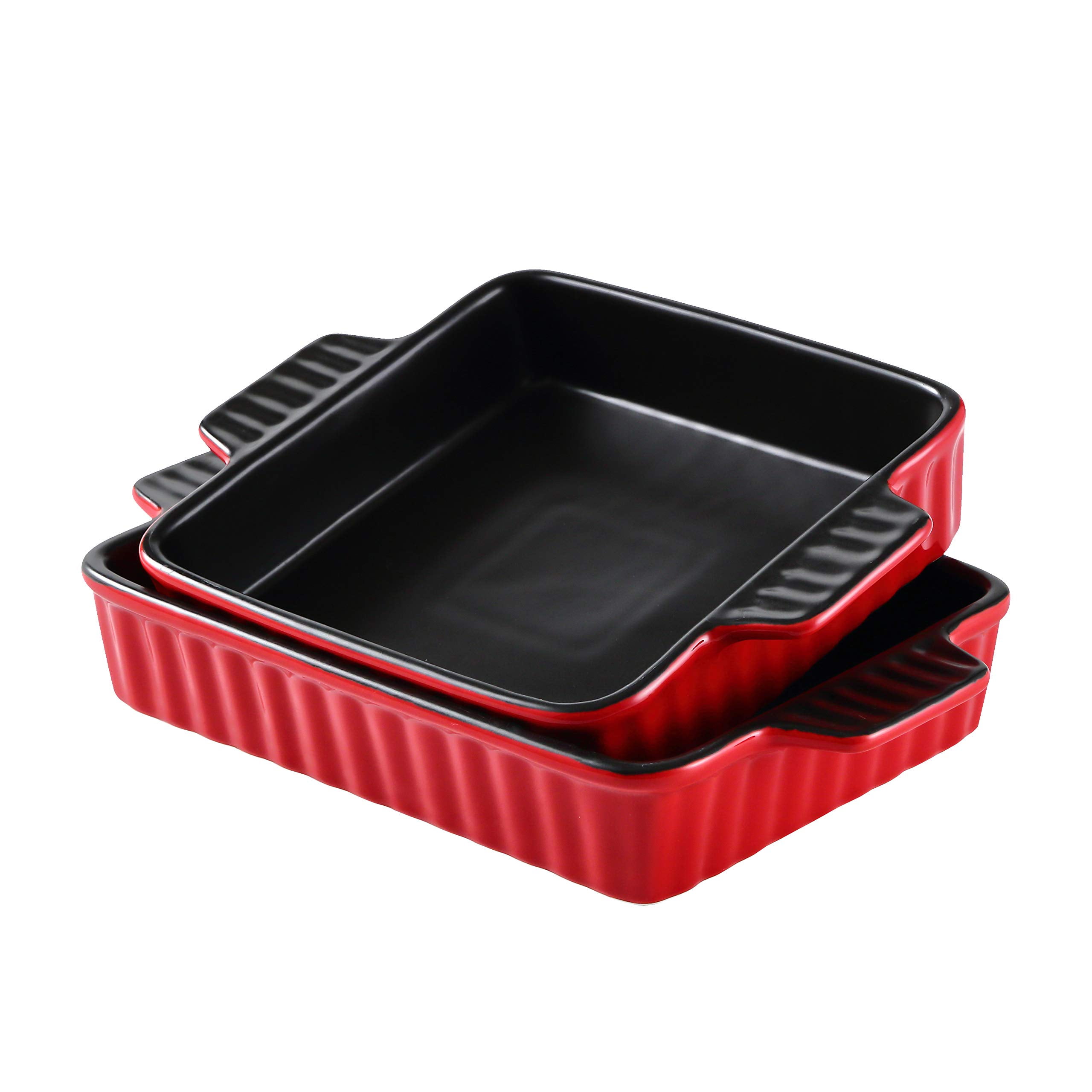 Bruntmor Set Of 2 Rectangular Bakeware Set Ceramic Baking Pan Lasagna ...