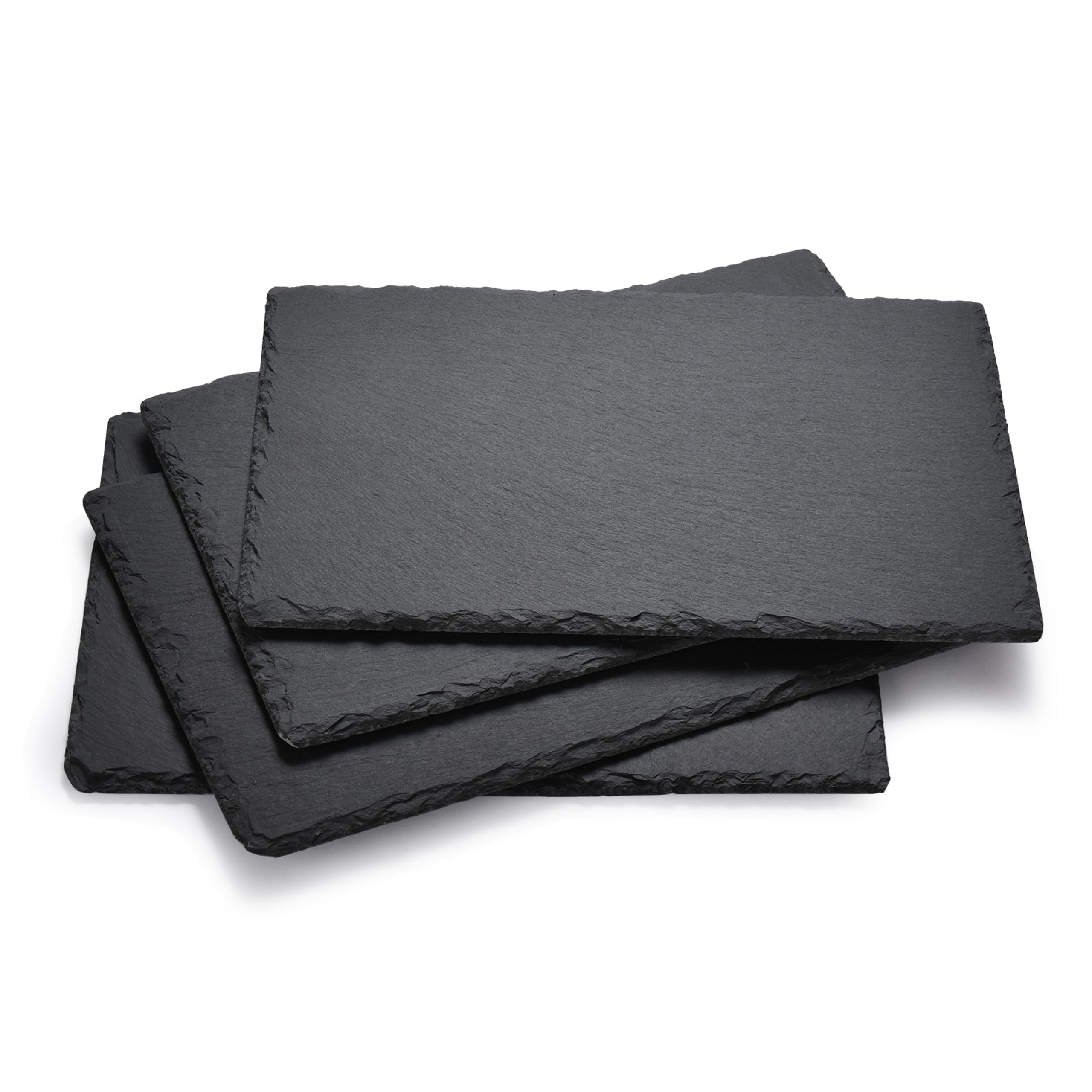 Bruntmor Slate Cheese Boards with 2 Chalks - Black Stone Plates - Slate ...