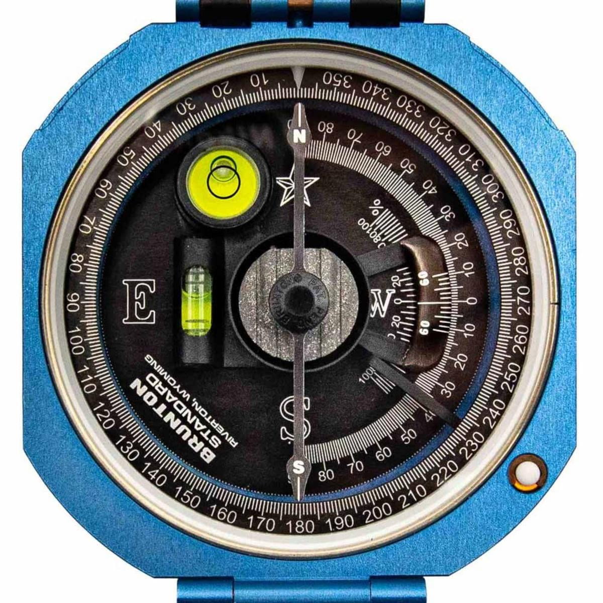Brunton Standard Pocket Transit Compass - Azimuth (0-360) - Blue ...
