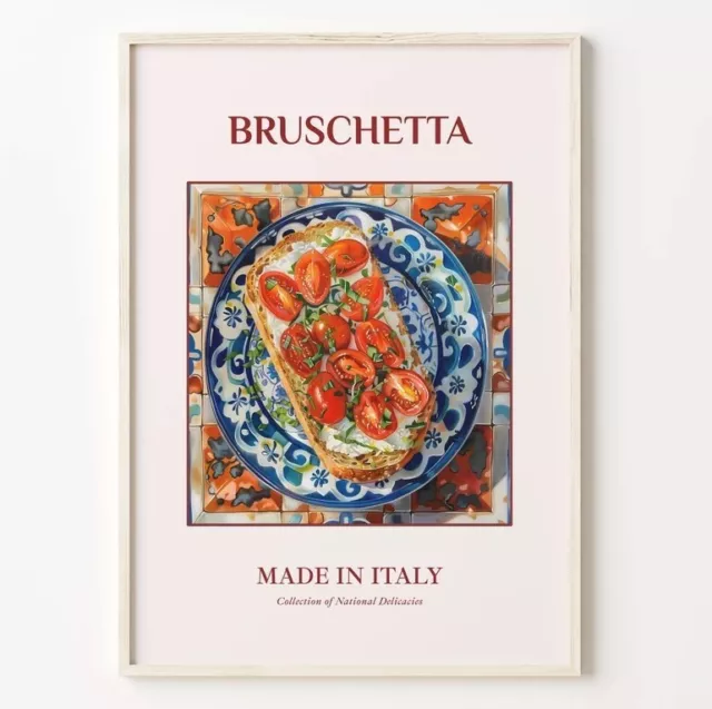 Bruschetta Maiolica Tile Plate Art, Italian Food Wall Decor NO FRAMED ...