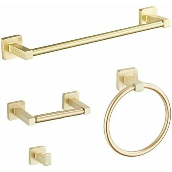 Brusehd Light Gold Bathroom Hardware Set 4 Pieces,Towel Bar Set ...