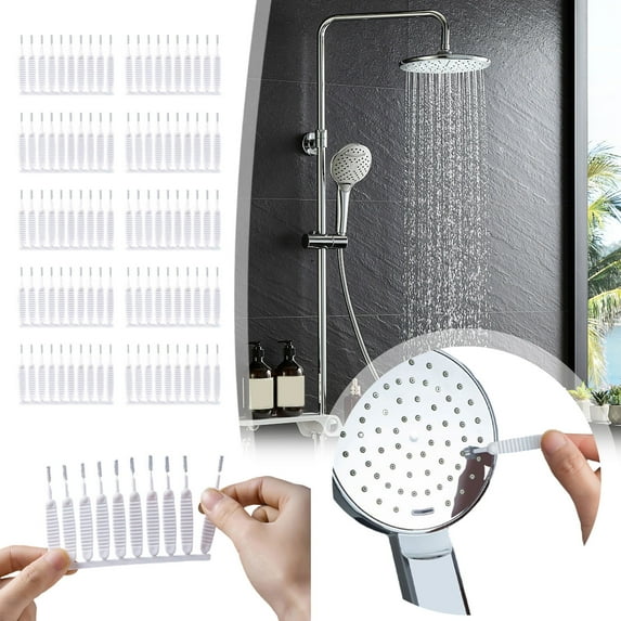 Brush 100-Pack White Shower Head Cleaning Brush Small Hole Clog Remover ...