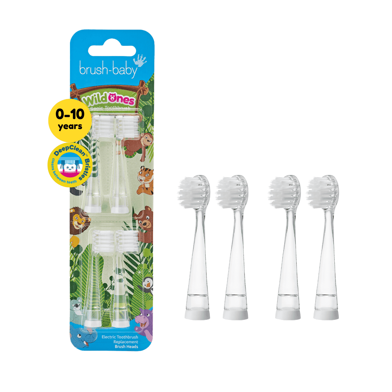 Brush-Baby WildOnes Sonic Kids Replacement Toothbrush Heads Soft ...