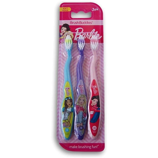 Brush Buddies 3 Pack Barbie Toothbrush for Kids, Children's ...