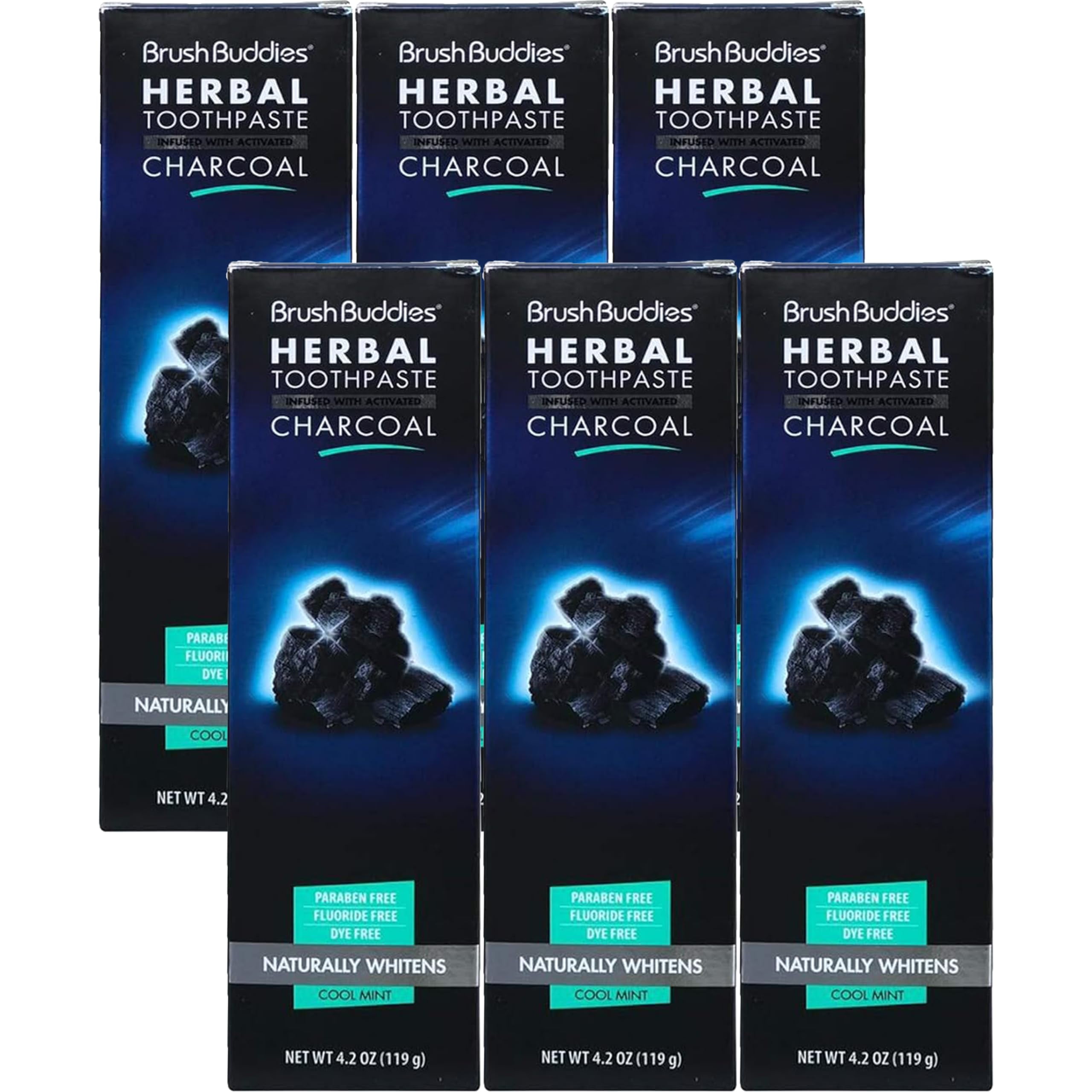 Brush Buddies Charcoal Toothpaste TSF6 6 Pack, 3.5 oz | Activated ...