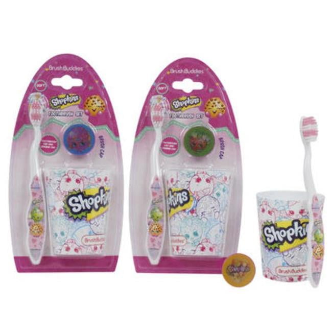 Brush Buddies Children's Toothbrush Set (Shopkins) Soft, Toothbrush ...