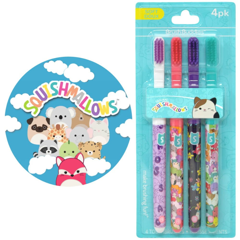 Brush Buddies Squishmallows Toothbrush Set (2 Pack) - Walmart Business ...