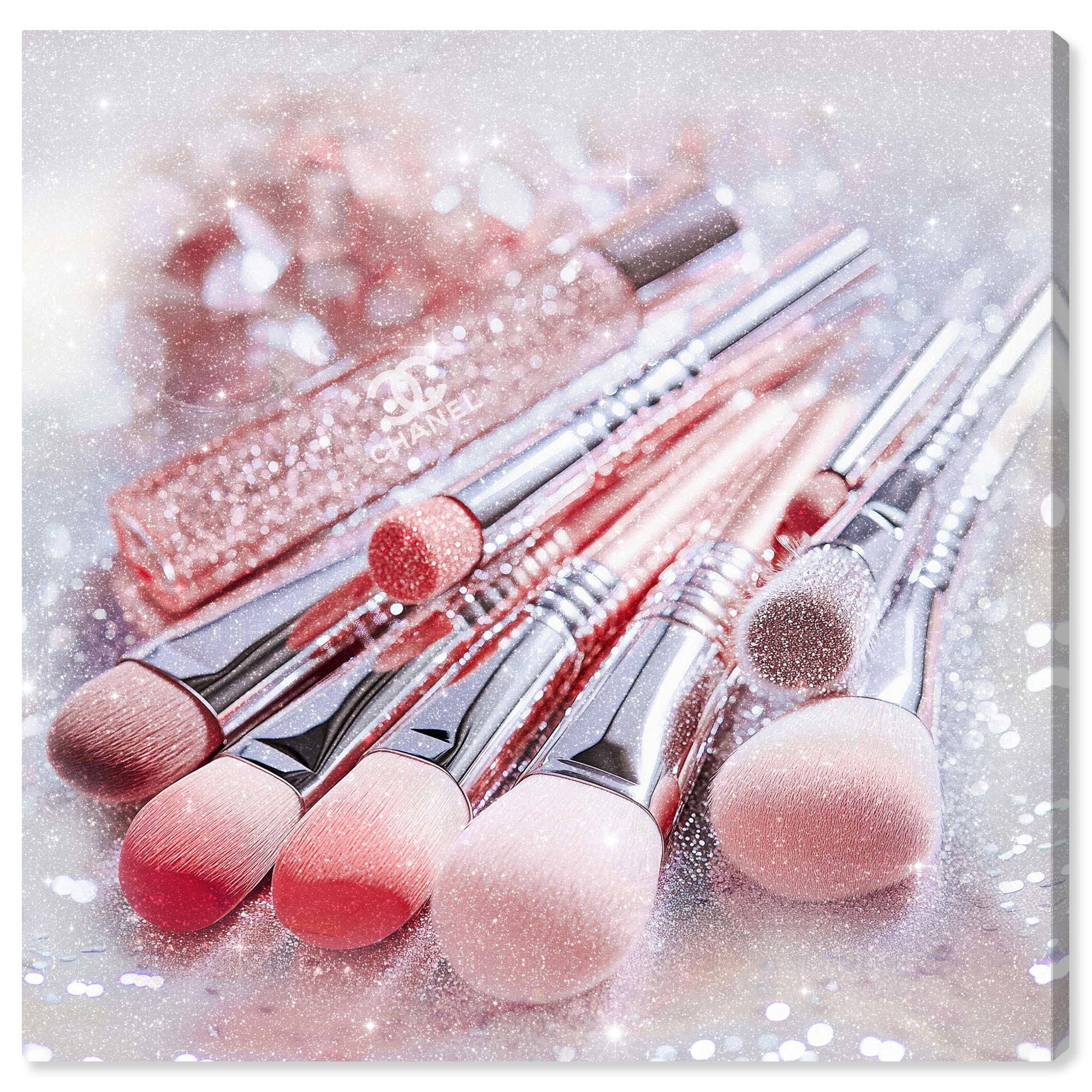 Brush Collection Blush Canvas Glam Art Prints by Art Remedy, Gallery Wrapped, 20 x 20 - Walmart.com
