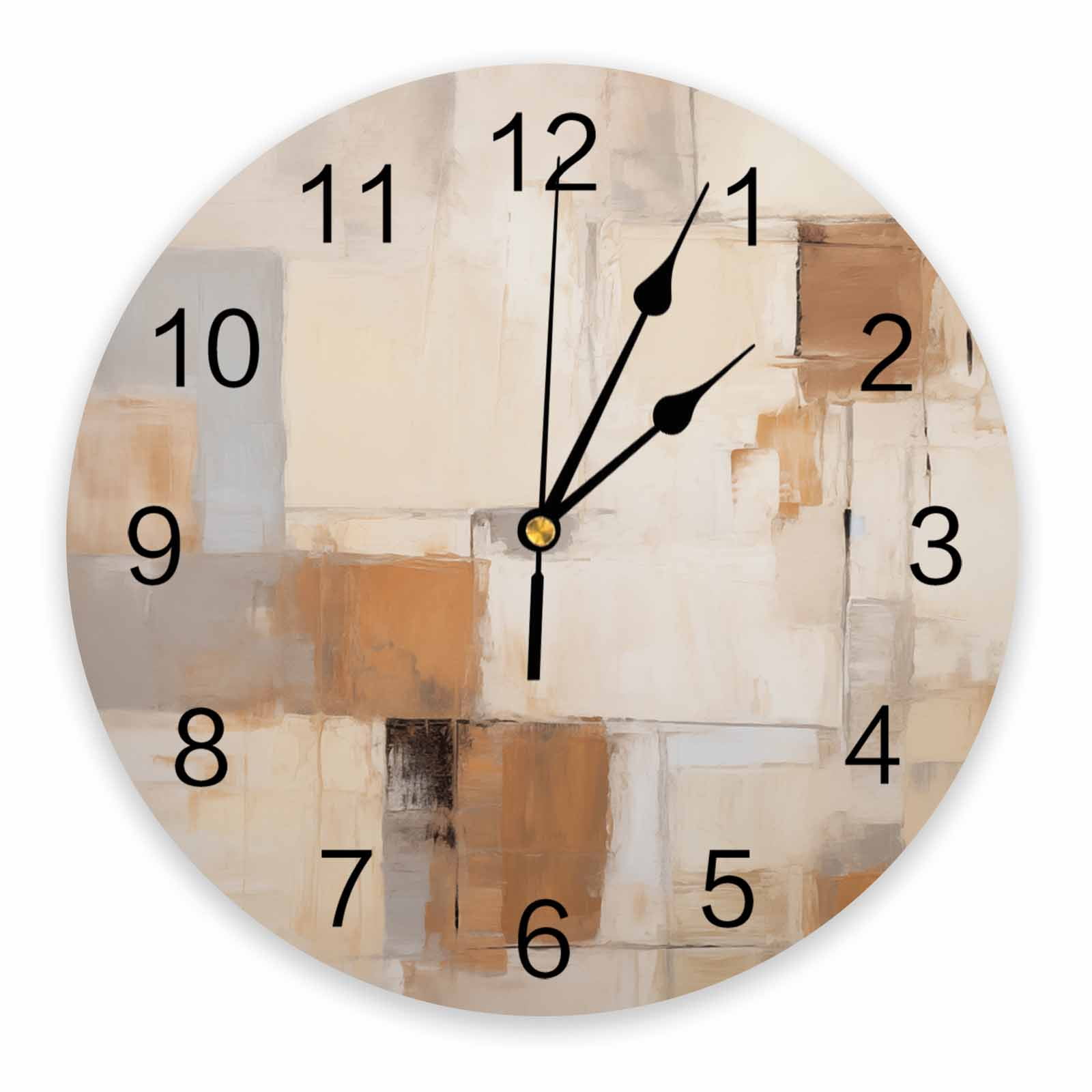Brush Color Block Abstraction PVC Wall Clock Bedroom ration Wall Clock ...