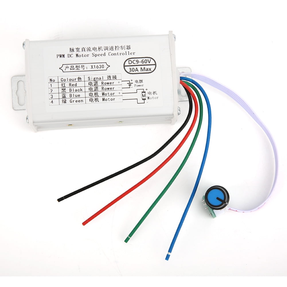 Brush DC Motor Controller Adjustable PWM Speed Control DC9-60V 10A/20A ...