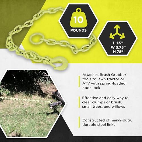 Brush Grubber BG-12 Tugger 6 Foot Steel Link Extreme Chain with Anti ...