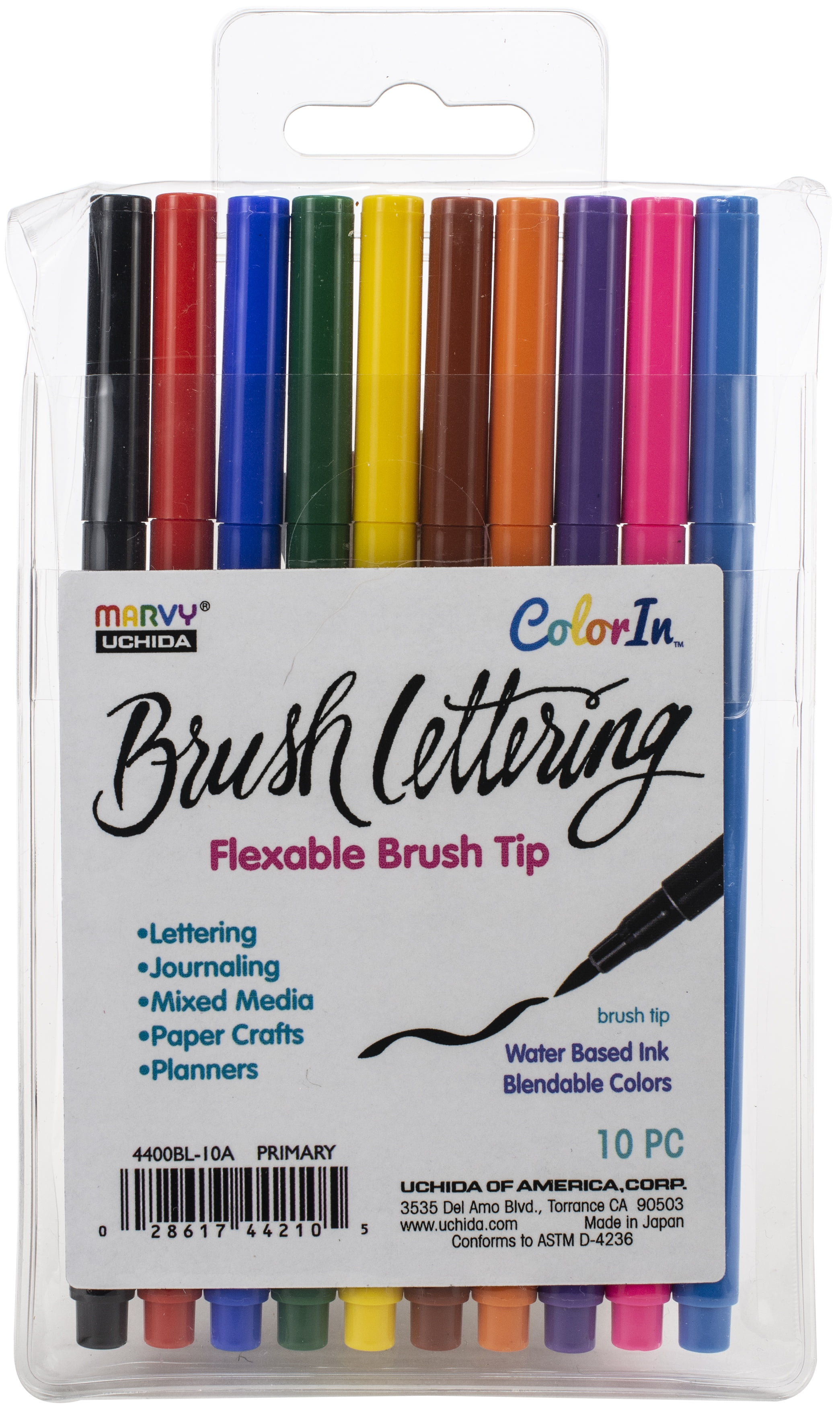 Brush Lettering Set 10/Pkg-Primary - Walmart.com