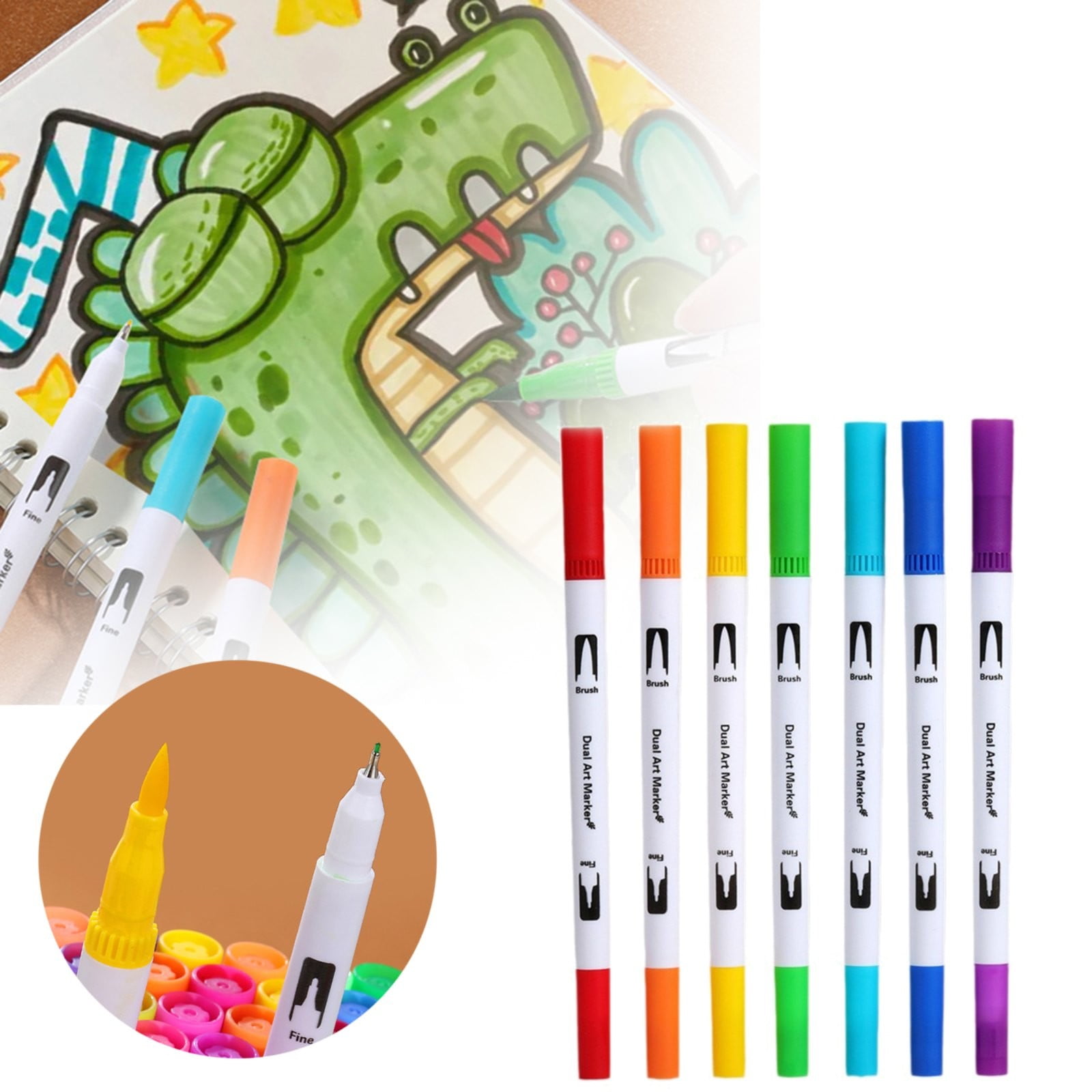 Brush Marker Pens 24 Colors Art Markers With Fine And Brush Tip ...