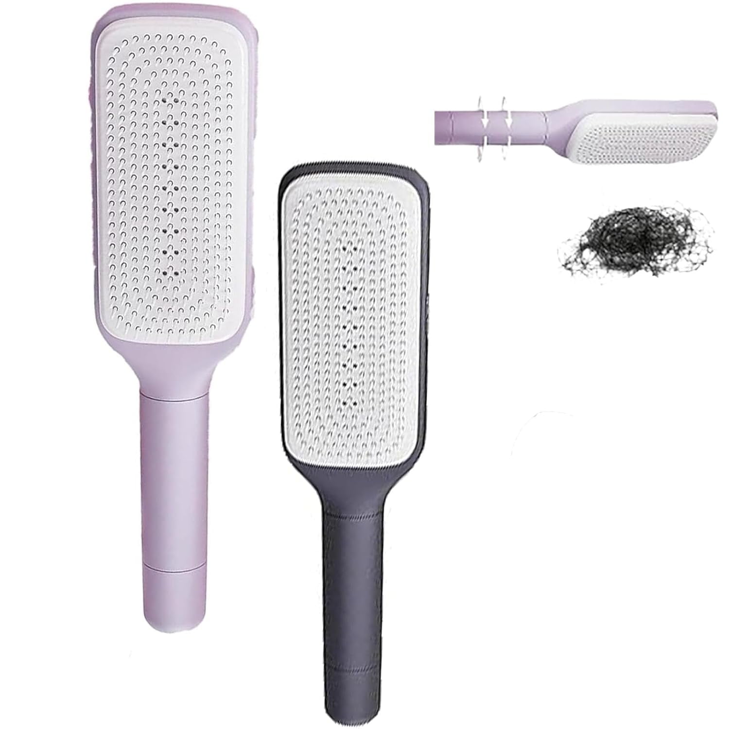 Brush Master-Self Cleaning Hair Brush,Easy Clean Hair Brush with ...