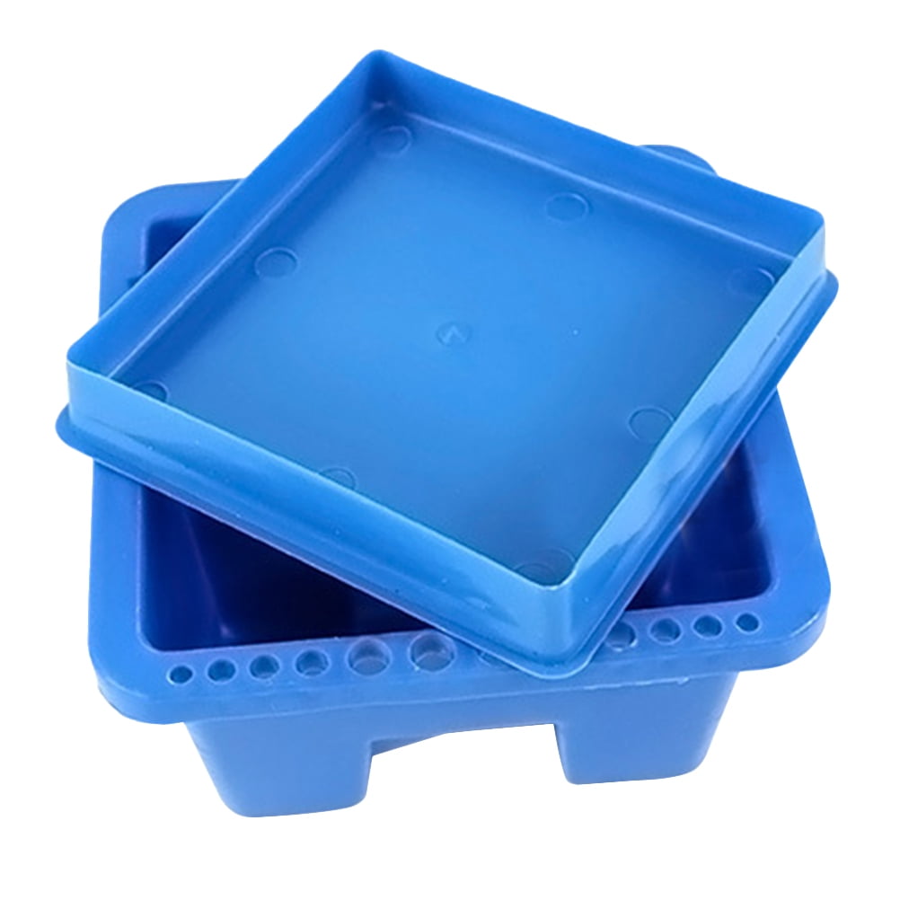 TABLETREANDS Plastic Square Paint Brush Cleaning Container Blue 1Set ...