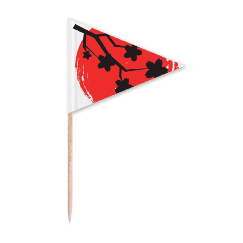 Brush Painting Japan Pattern Toothpick Triangle Cupcake Toppers Flag ...