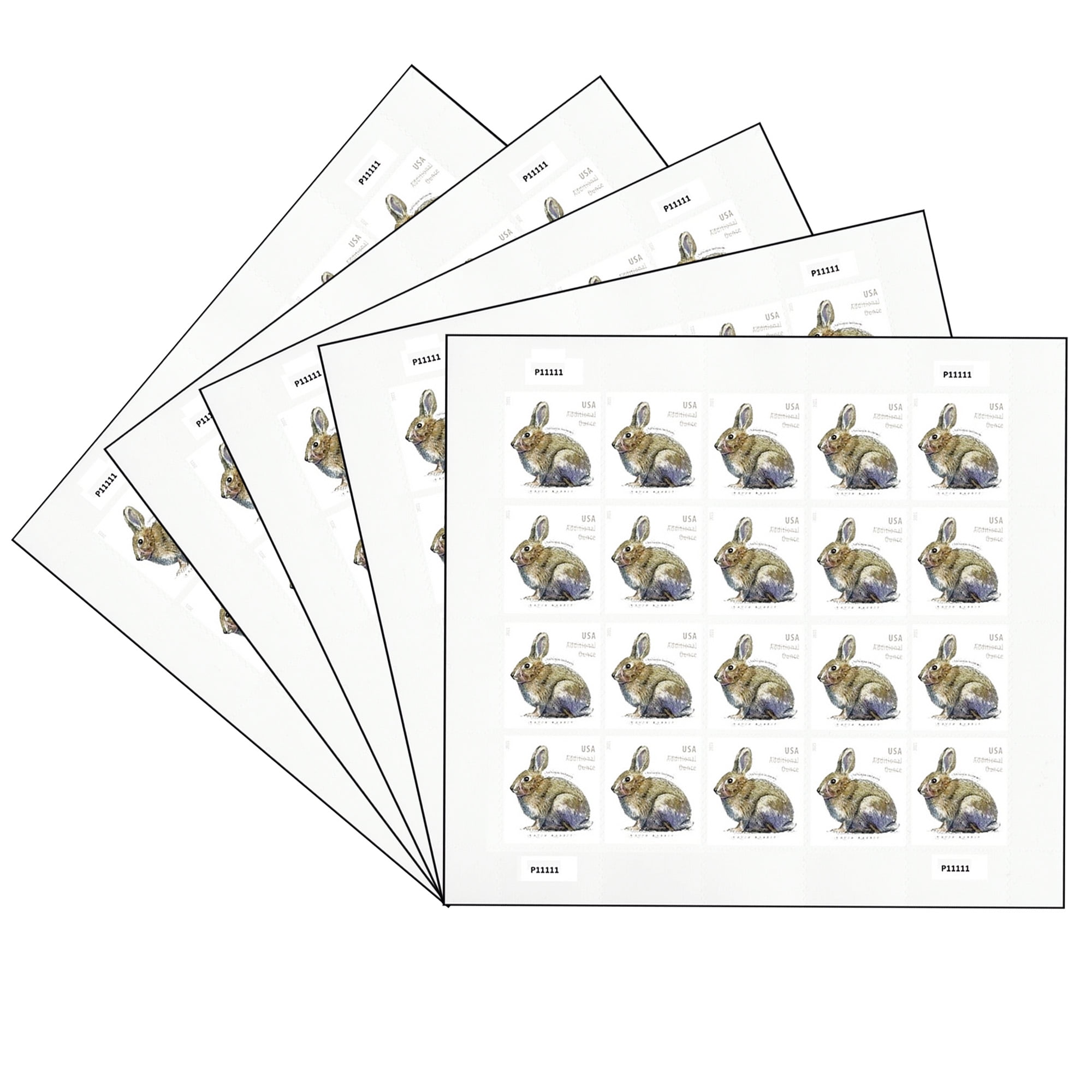USPS Brush Rabbit Additional Ounce Rate Forever Stamps, Sheets of 20 ...