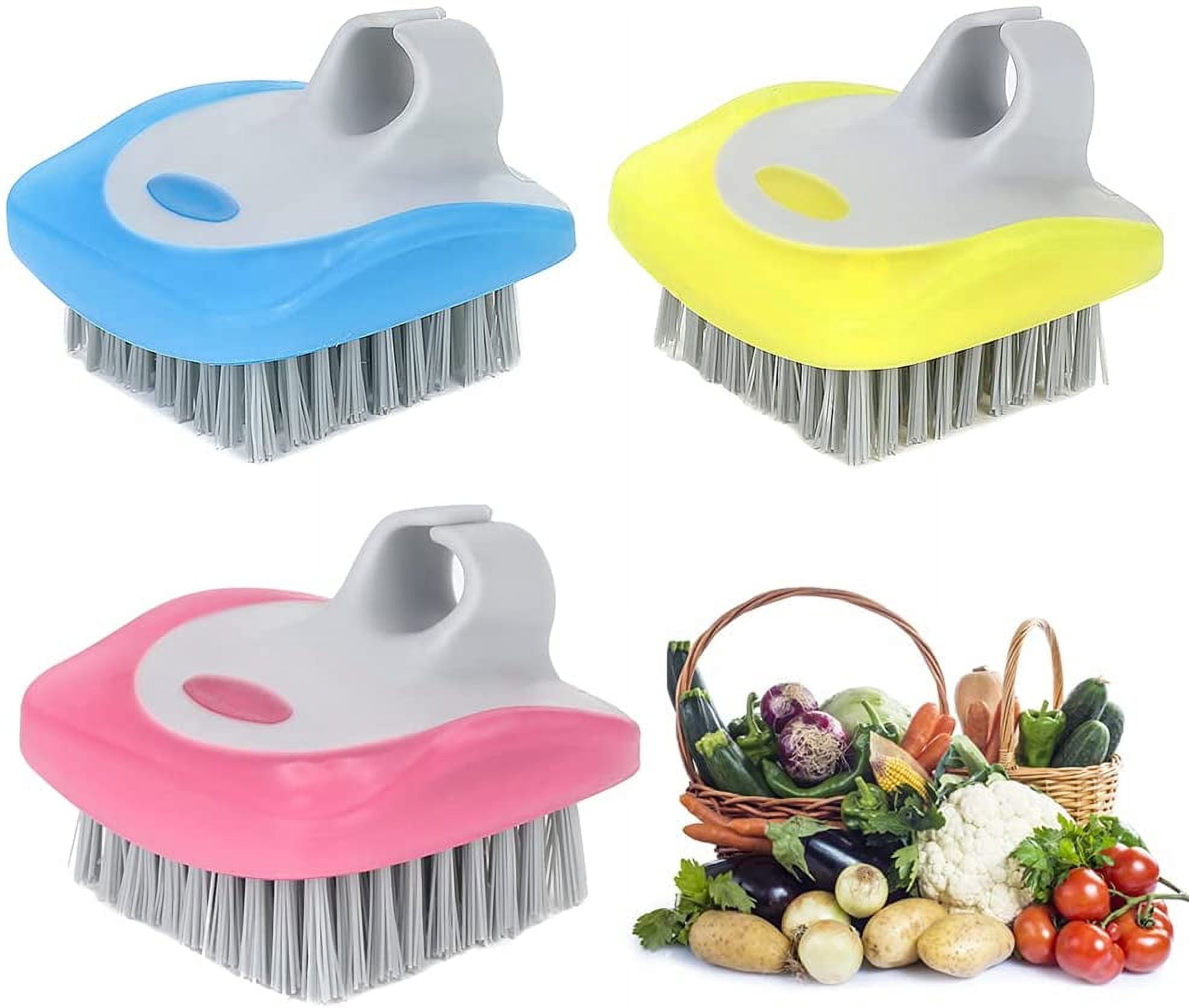 Brush Scrubber for Food, 3PCS Fruit Brushes Veggie Scrubber Flexible ...