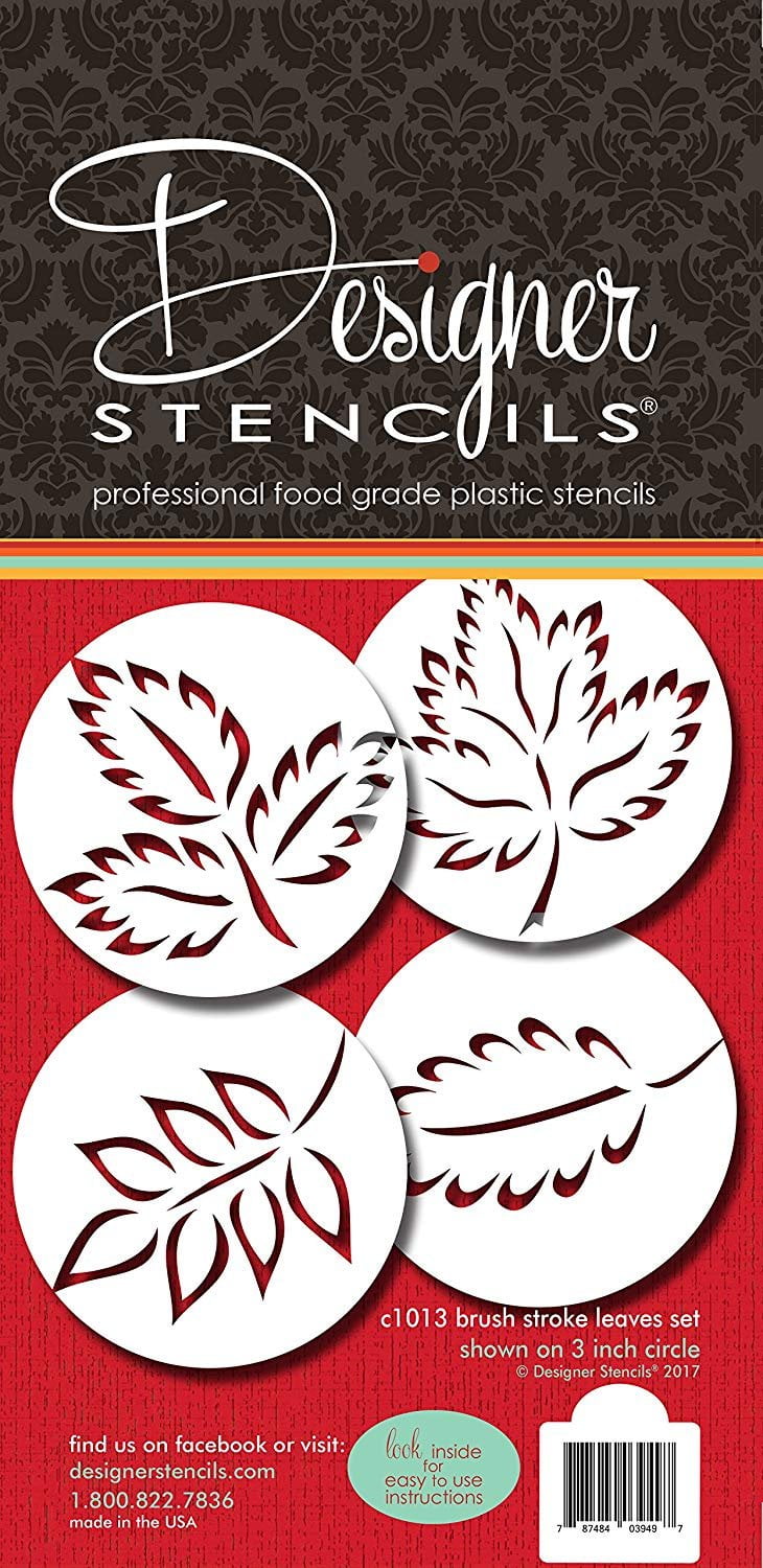 Brush Stroke Leaves Stencil Set C1013 by Designer Stencils - Walmart.com