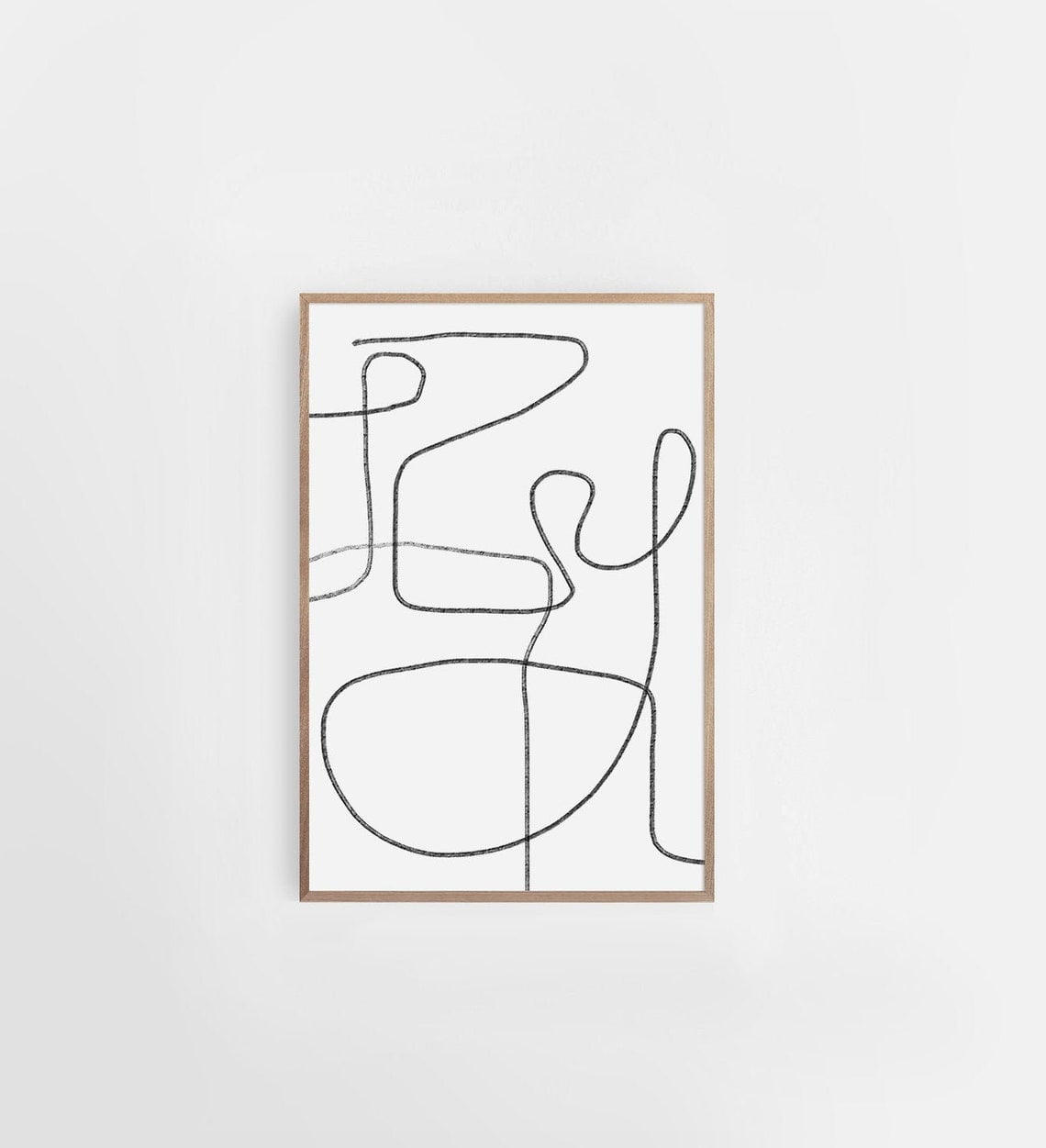 Brush Stroke Line Art Poster Black And White Minimalist Decor, 8x12 ...