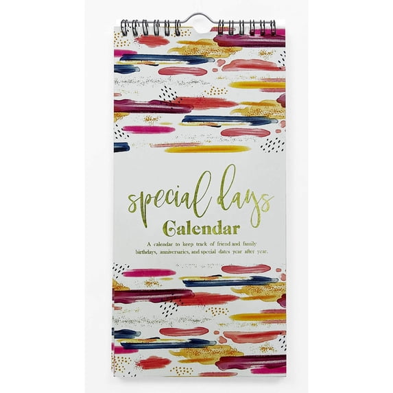 Brush Strokes Perpetual Calendar Birthday Wall Hanging Anniversary ...