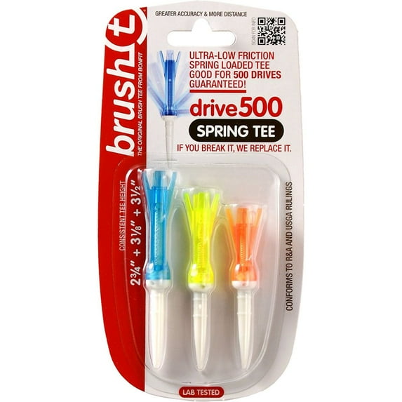 Brush T Spring Tee (Multi-Pack, Spring-Loaded 3pk) USGA Conforming NEW ...