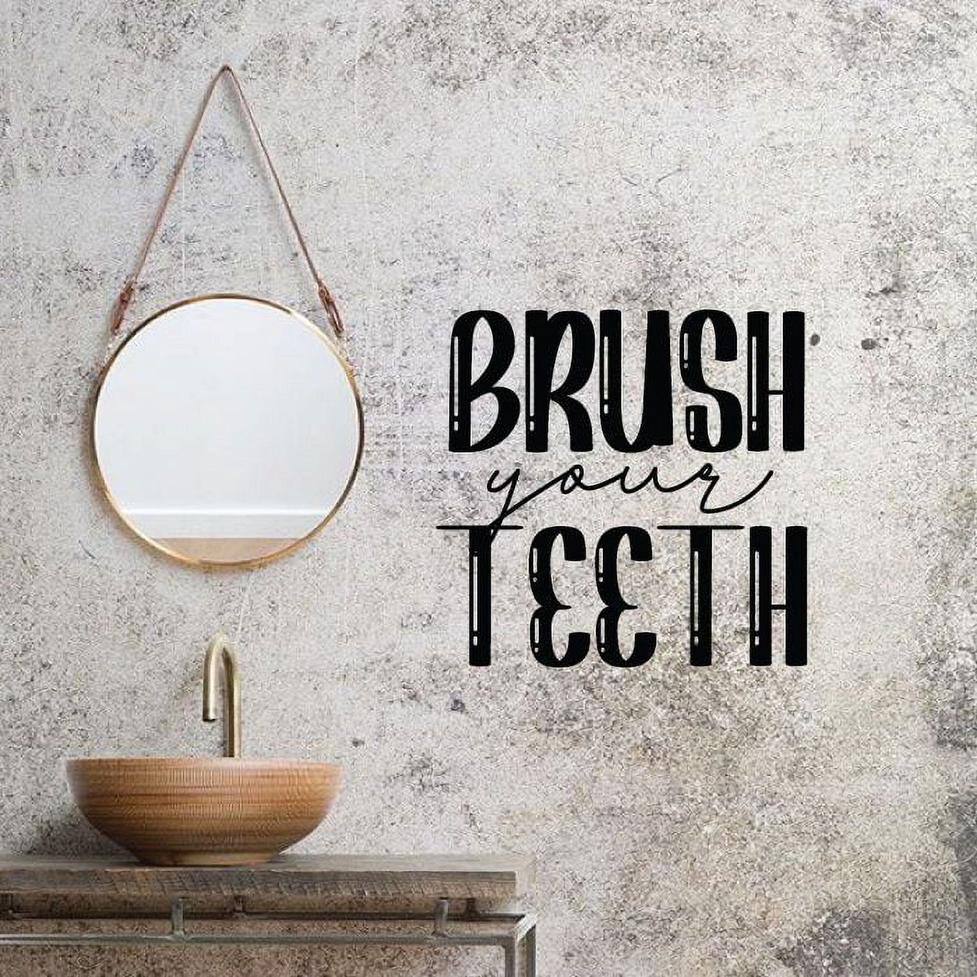 Brush Your Teeth - Bathroom Reminder Quotes Vinyl Wall Art Sticker ...